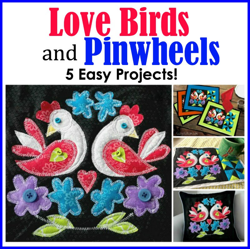 Love Birds and Pinwheels Digital Quilt Pattern – Suzys Sitcom Store