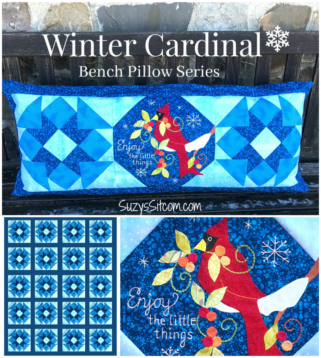 Bench Pillow Series- Winter Cardinal (January) – Suzys Sitcom Store